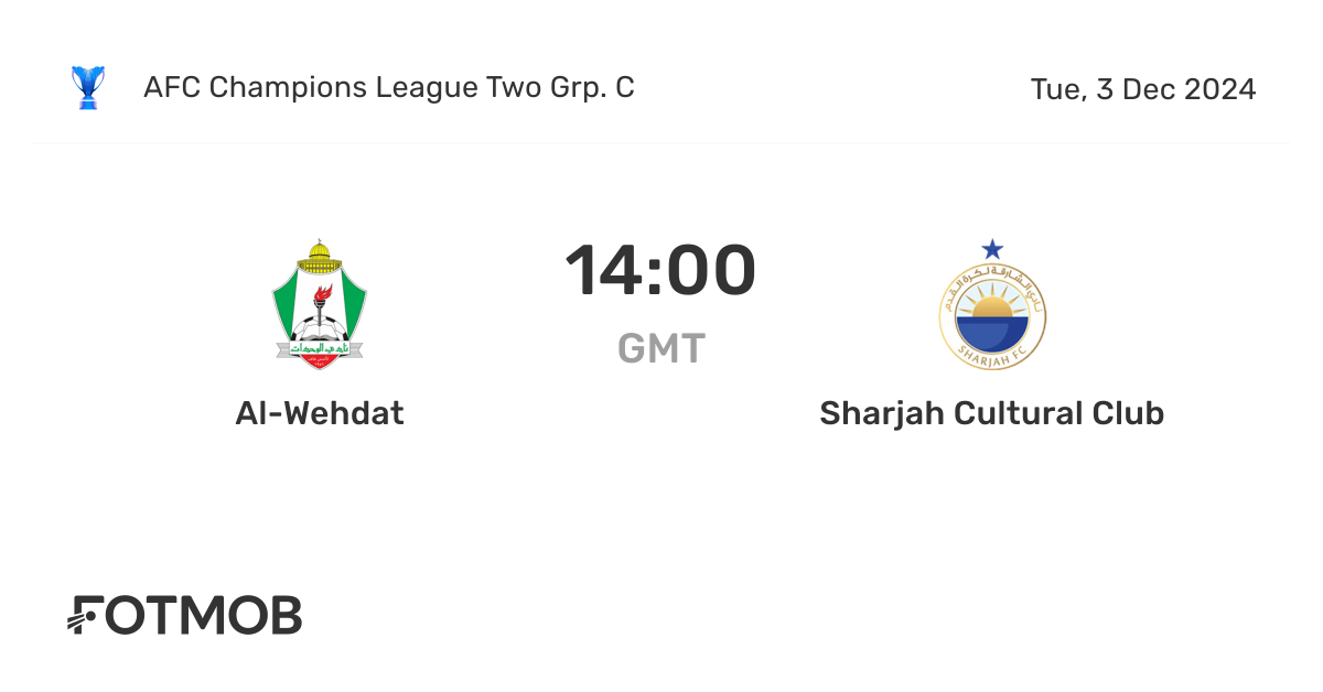 Al-Wehdat vs Sharjah Cultural Club - live score, predicted lineups and ...