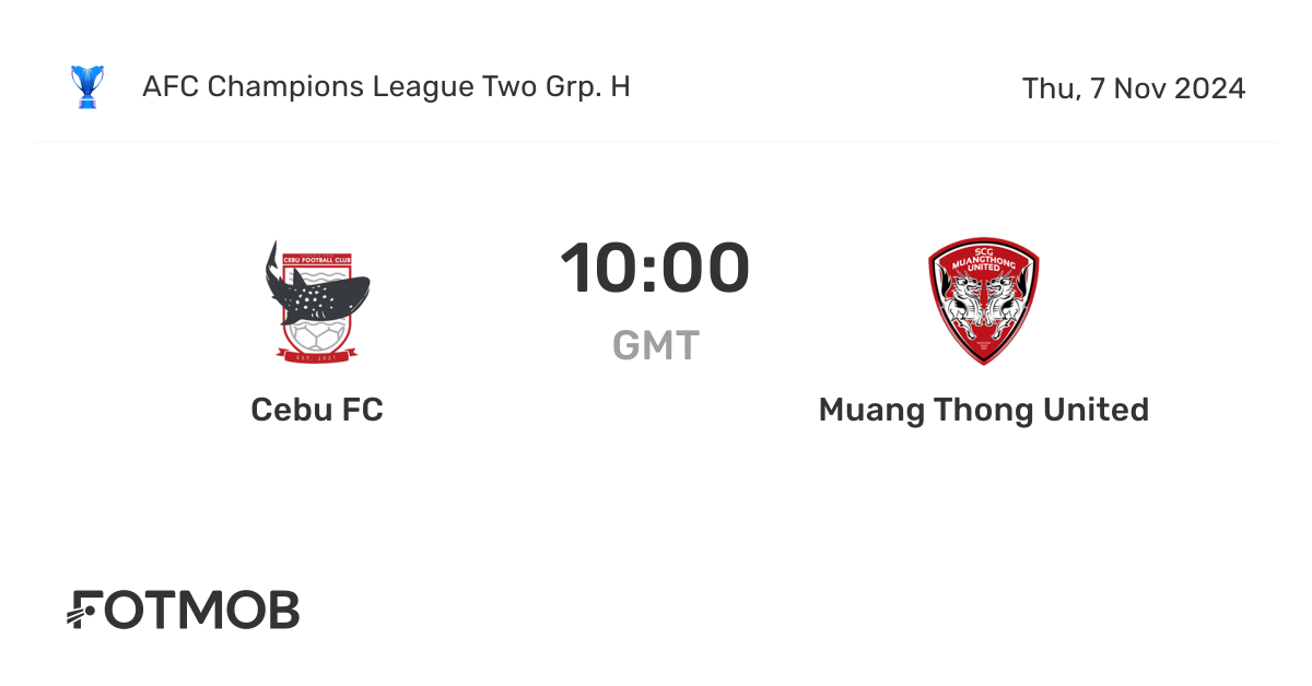 Cebu FC vs Muang Thong United - live score, predicted lineups and H2H stats