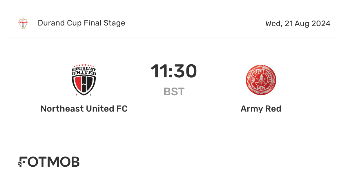 Northeast United FC vs Army Red - marcador en vivo, alineaciones ...