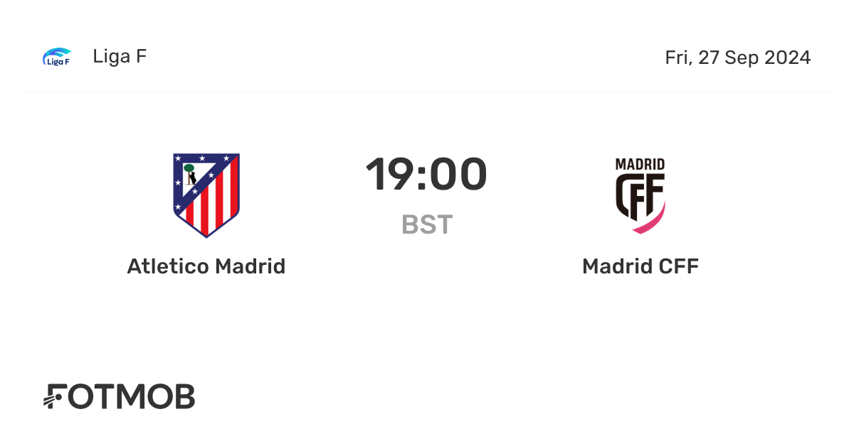 Atletico Madrid vs Madrid CFF - live score, predicted lineups and H2H stats