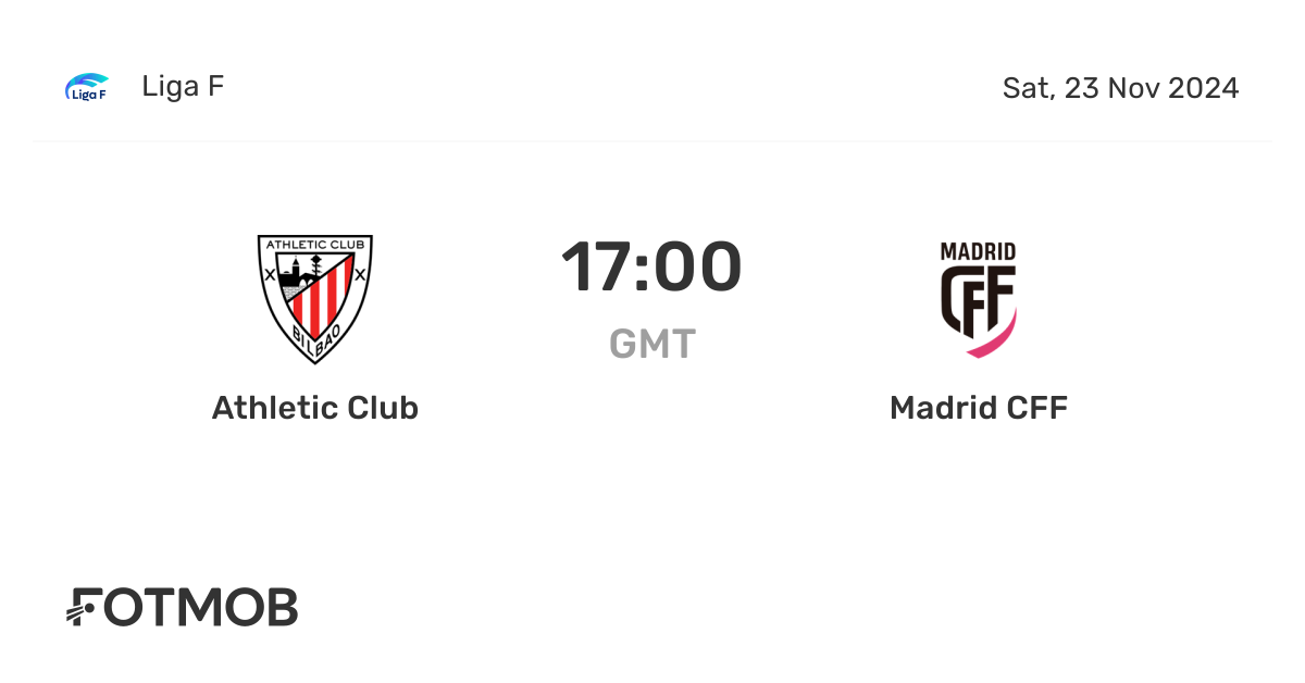 Athletic Club vs Madrid CFF - live score, predicted lineups and H2H stats