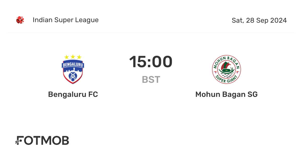 Bengaluru FC vs Mohun Bagan SG - live score, predicted lineups and H2H stats