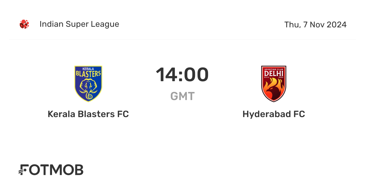 Kerala Blasters FC vs Hyderabad FC - marcador en vivo, alineaciones ...