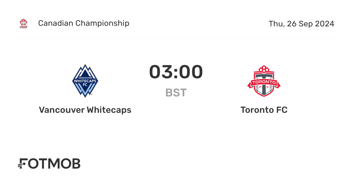 Vancouver Whitecaps vs Toronto FC - live score, predicted lineups and H2H stats