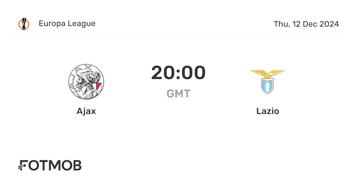 Ajax vs Lazio - live score, predicted lineups and H2H stats
