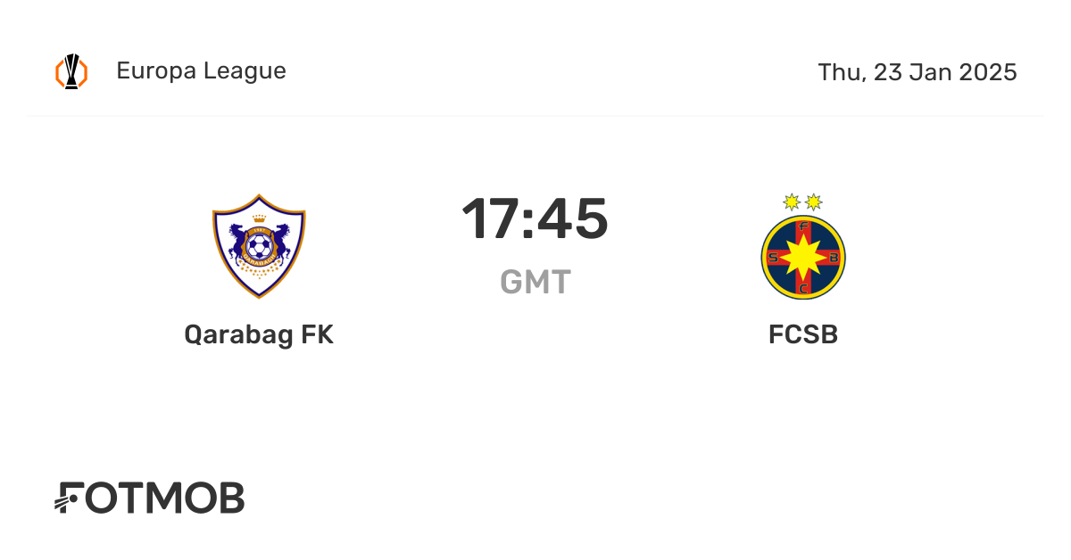 Qarabag Fk 대 Fcsb 실시간 점수 예상 스타팅 라인업 및 H2h 통계