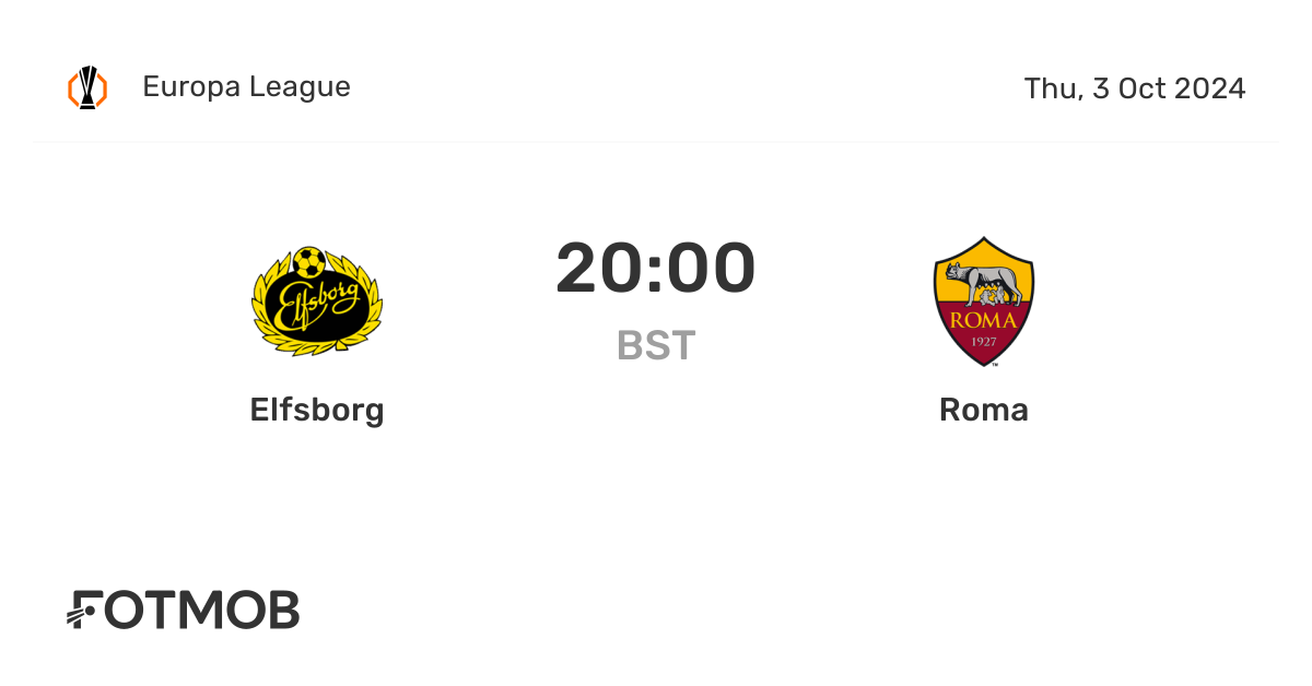 Elfsborg vs Roma - marcador en vivo, alineaciones previstas y estadísticas H2H