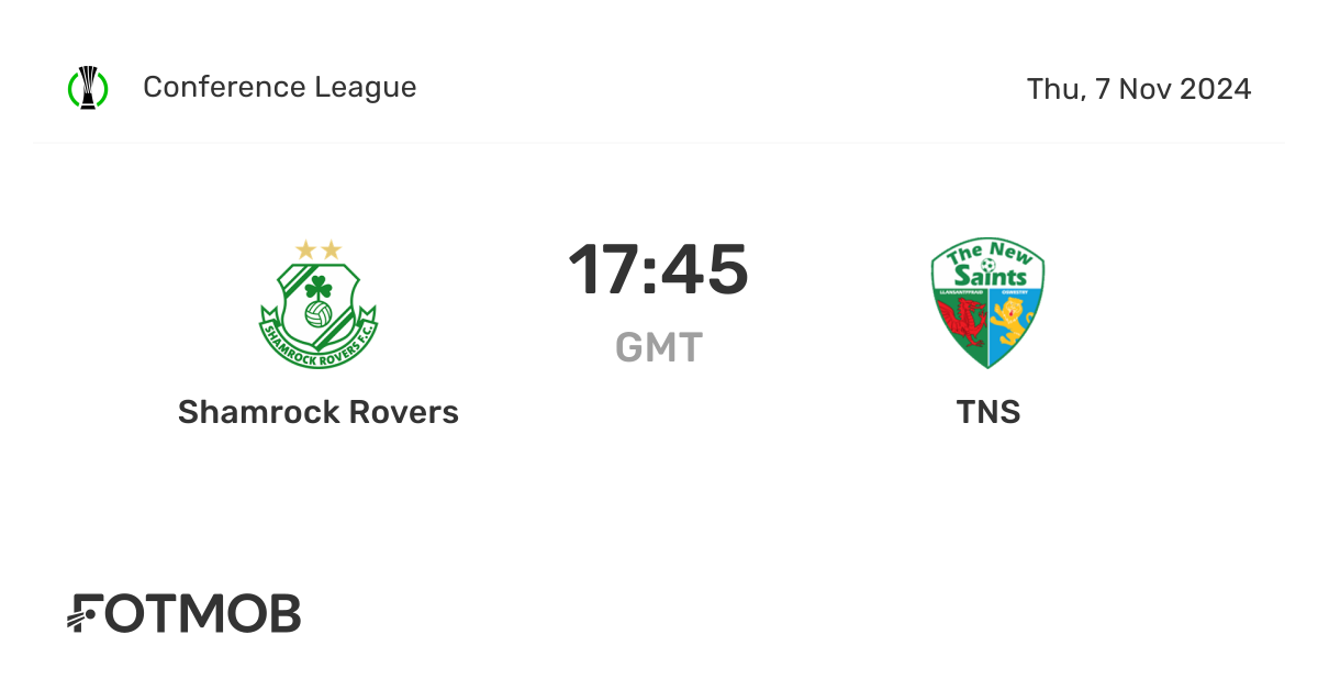 Shamrock Rovers vs TNS - live score, predicted lineups and H2H stats