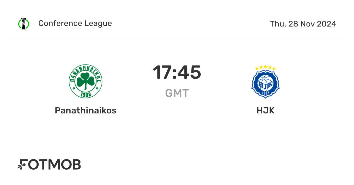 Panathinaikos vs HJK - live score, predicted lineups and H2H stats