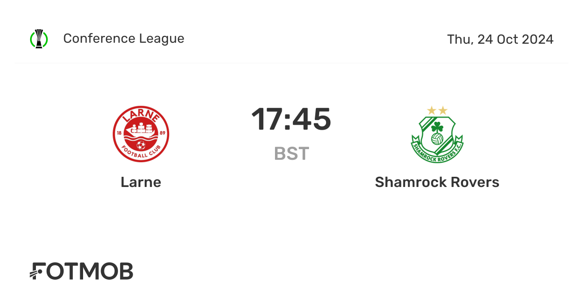 Larne vs Shamrock Rovers - live score, predicted lineups and H2H stats