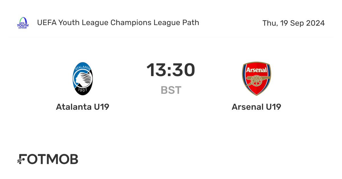 Atalanta U19 vs Arsenal U19 - live score, predicted lineups and H2H stats