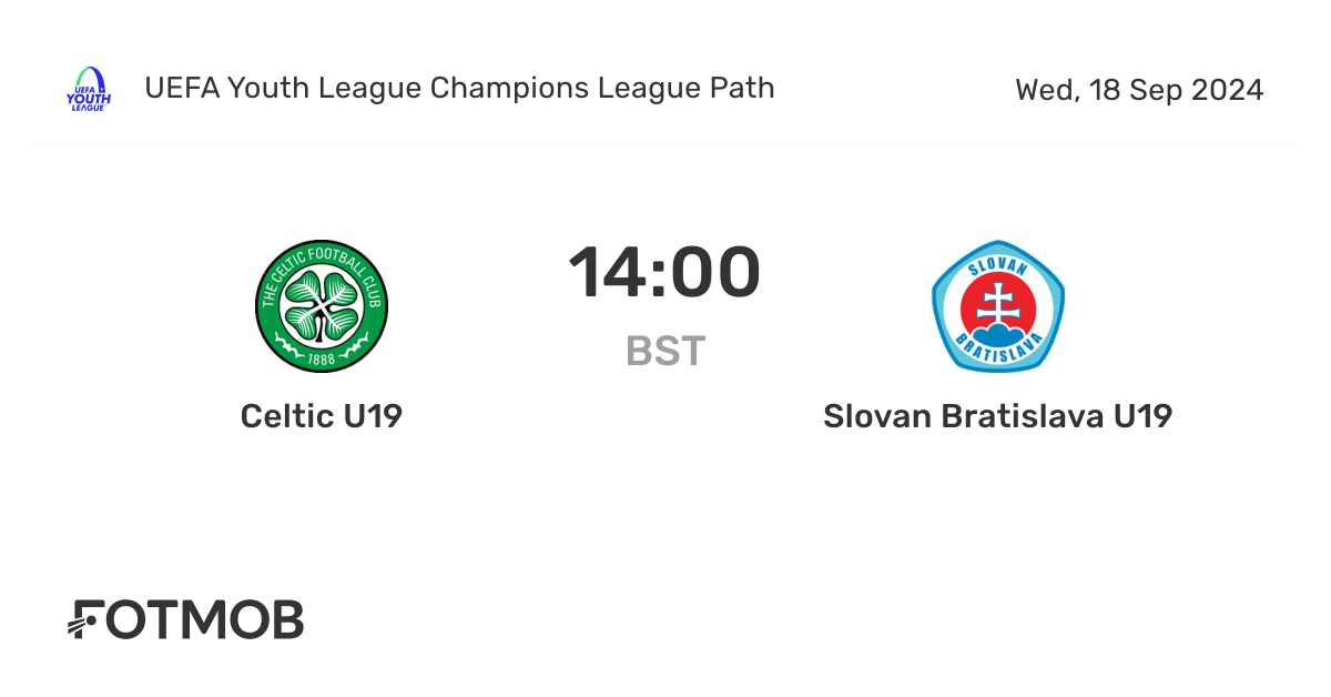 Celtic U19 vs Slovan Bratislava U19 - live score, predicted lineups and ...