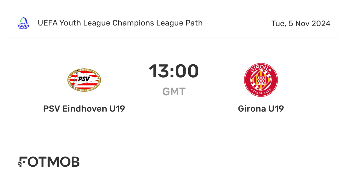 PSV Eindhoven U19 vs Girona U19 - live score, predicted lineups and H2H stats