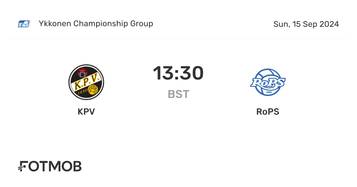 KPV vs RoPS - live score, predicted lineups and H2H stats