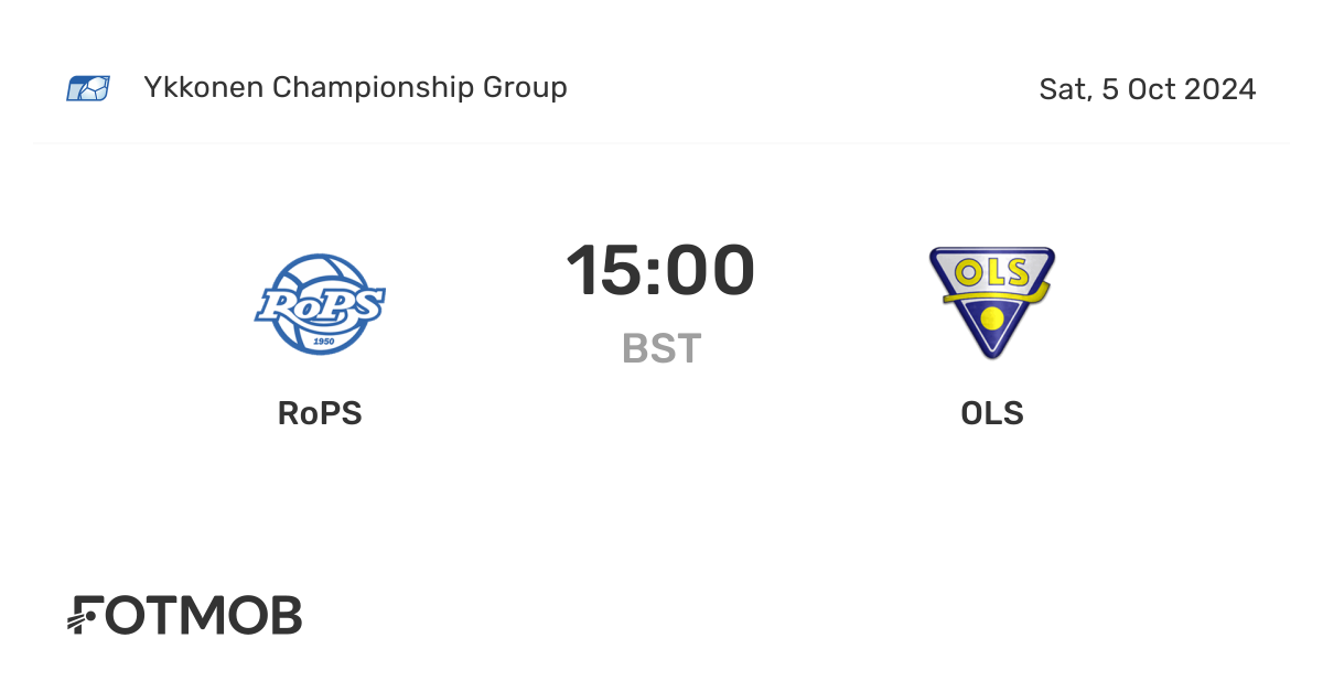 RoPS vs OLS - live score, predicted lineups and H2H stats