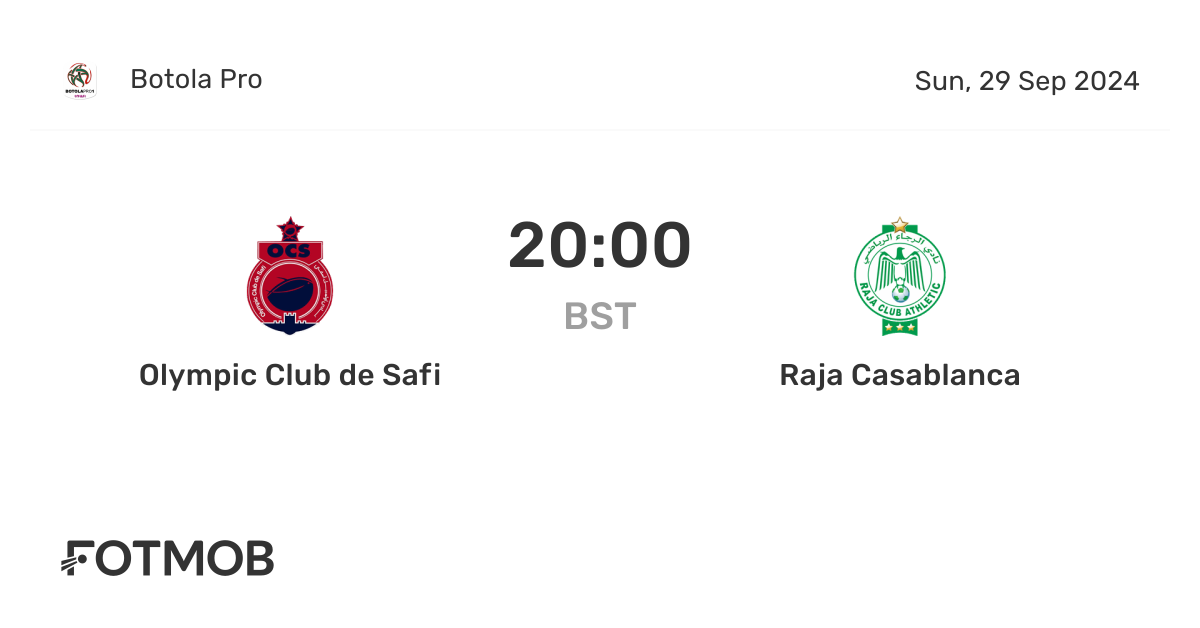 Olympic Club de Safi vs Raja Casablanca - marcador en vivo ...