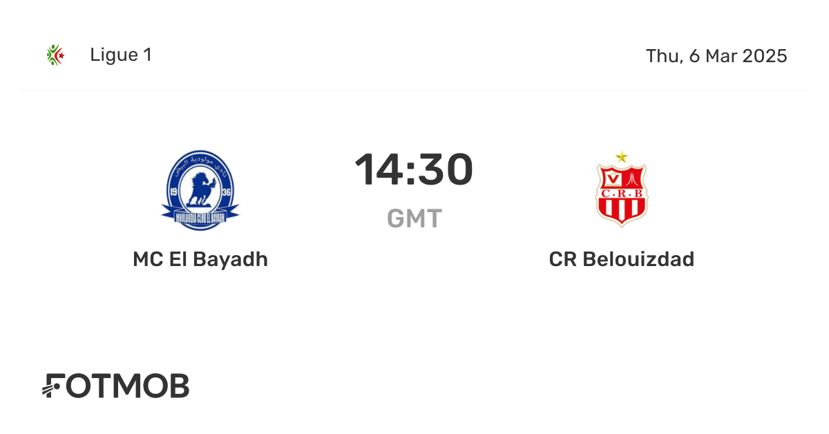 MC El Bayadh vs CR Belouizdad - live score, predicted lineups and H2H stats