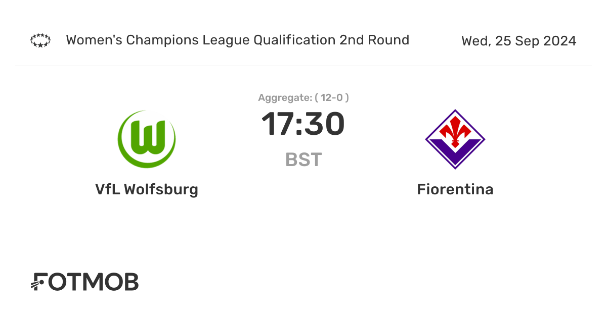 VfL Wolfsburg vs Fiorentina - marcador en vivo, alineaciones previstas y estadísticas H2H