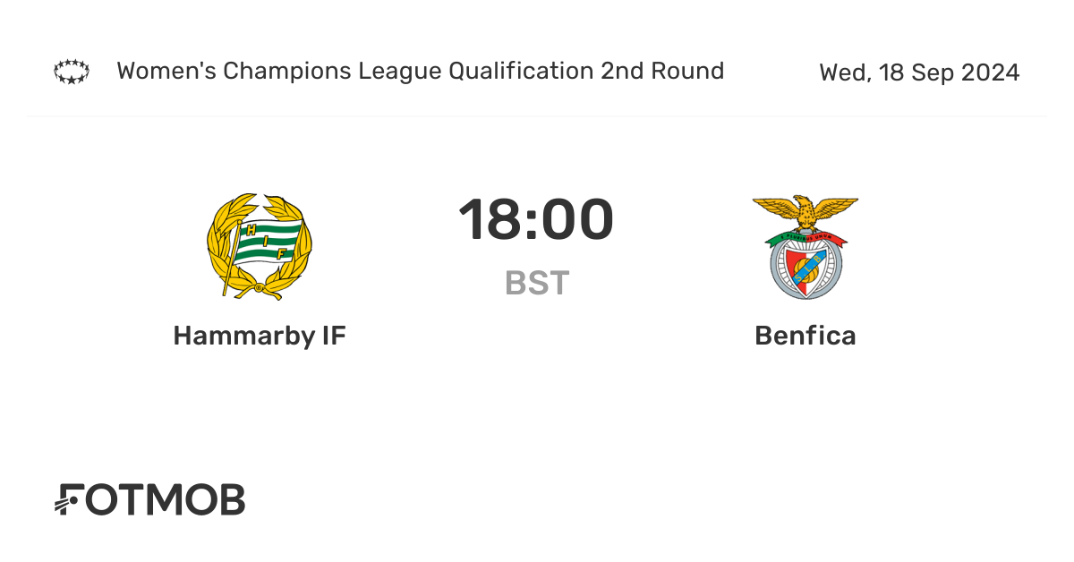 Hammarby If 대 Sl Benfica 실시간 점수 예상 스타팅 라인업 및 H2h 통계