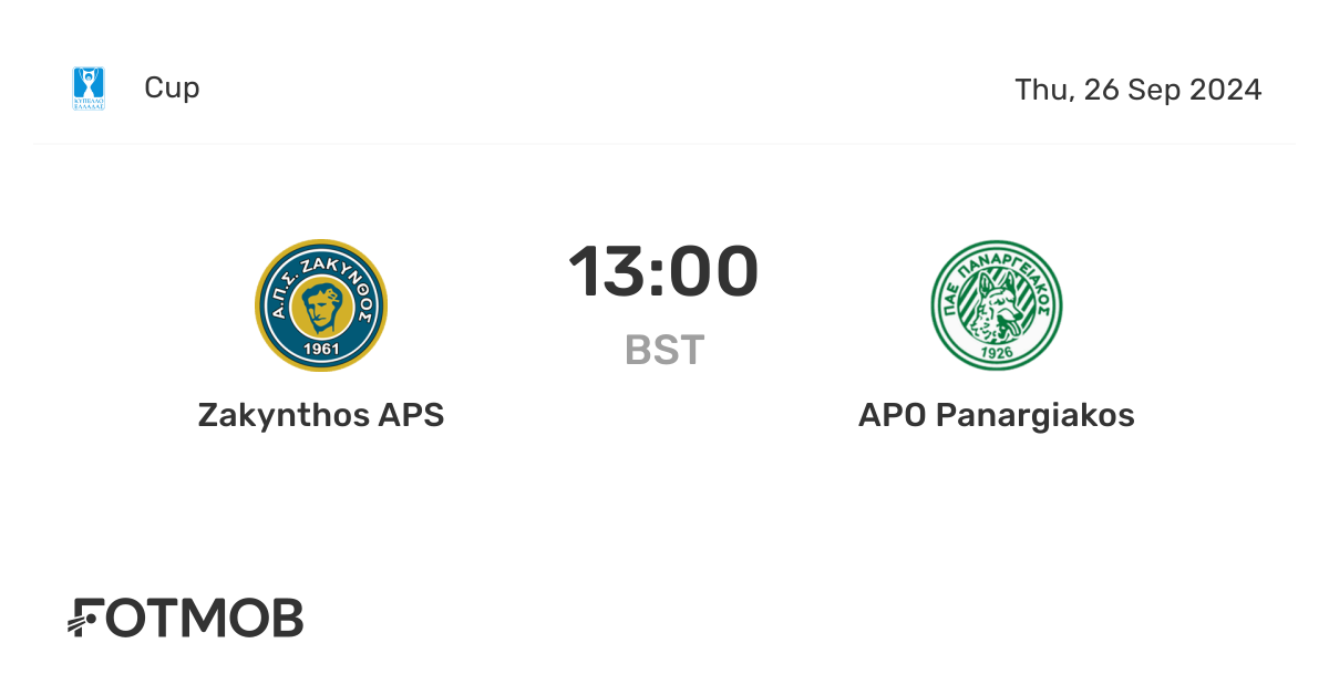 Zakynthos APS vs APO Panargiakos - live score, predicted lineups and H2H stats
