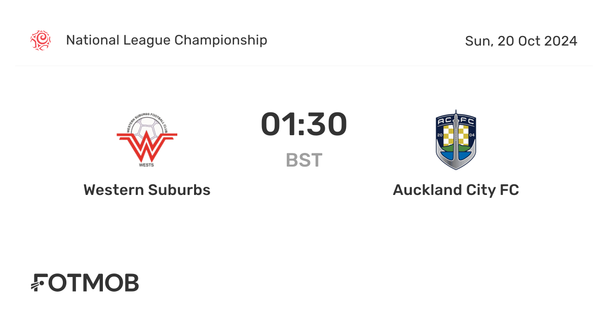 Western Suburbs vs Auckland City FC - live score, predicted lineups and ...