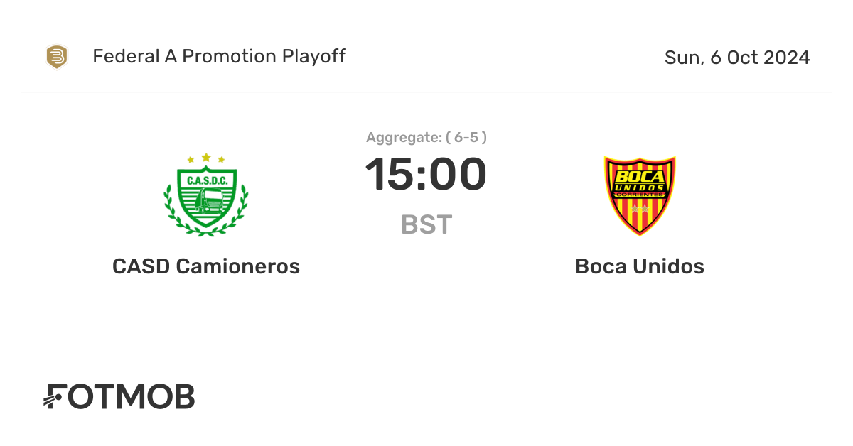 CASD Camioneros vs Boca Unidos - live score, predicted lineups and H2H ...