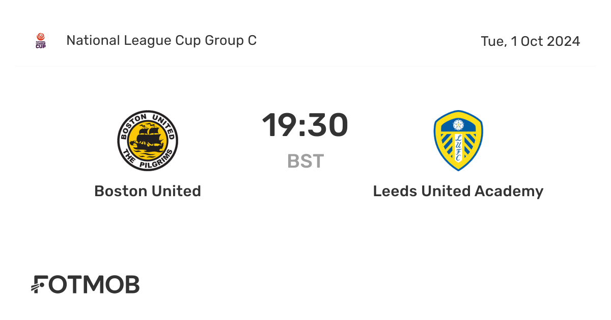Boston United vs Leeds United Academy - live score, predicted lineups ...