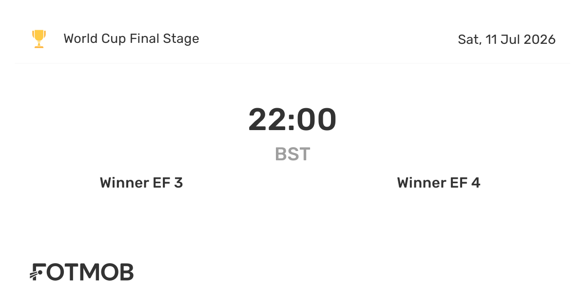 Winner EF 3 vs Winner EF 4 - live score, predicted lineups and H2H stats