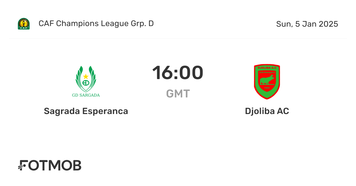 Sagrada Esperanca vs Djoliba AC - live score, predicted lineups and H2H ...