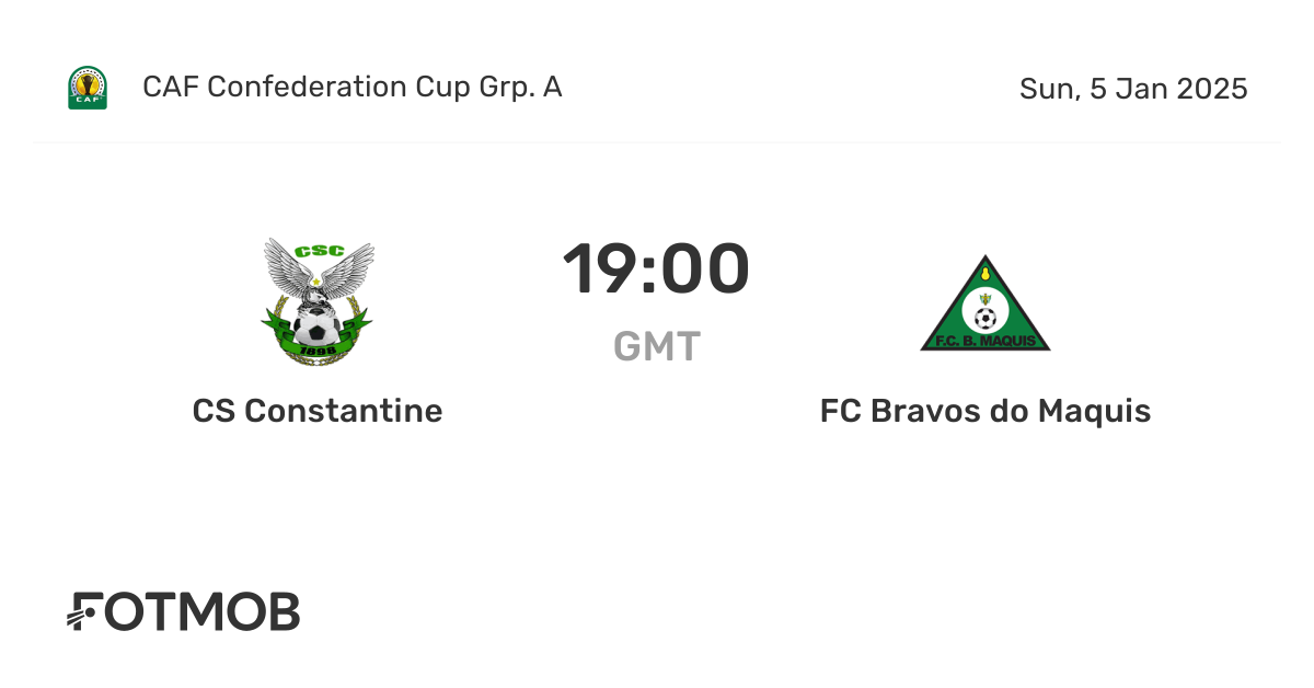 CS Constantine vs FC Bravos do Maquis - live score, predicted lineups ...