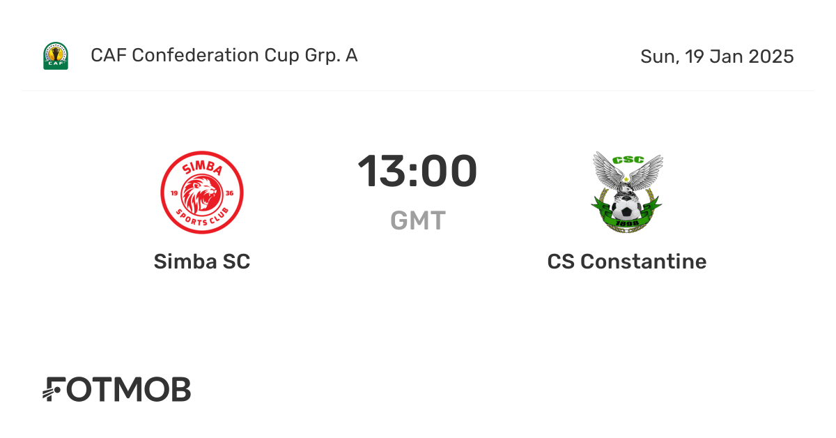 Simba SC vs CS Constantine - live score, predicted lineups and H2H stats