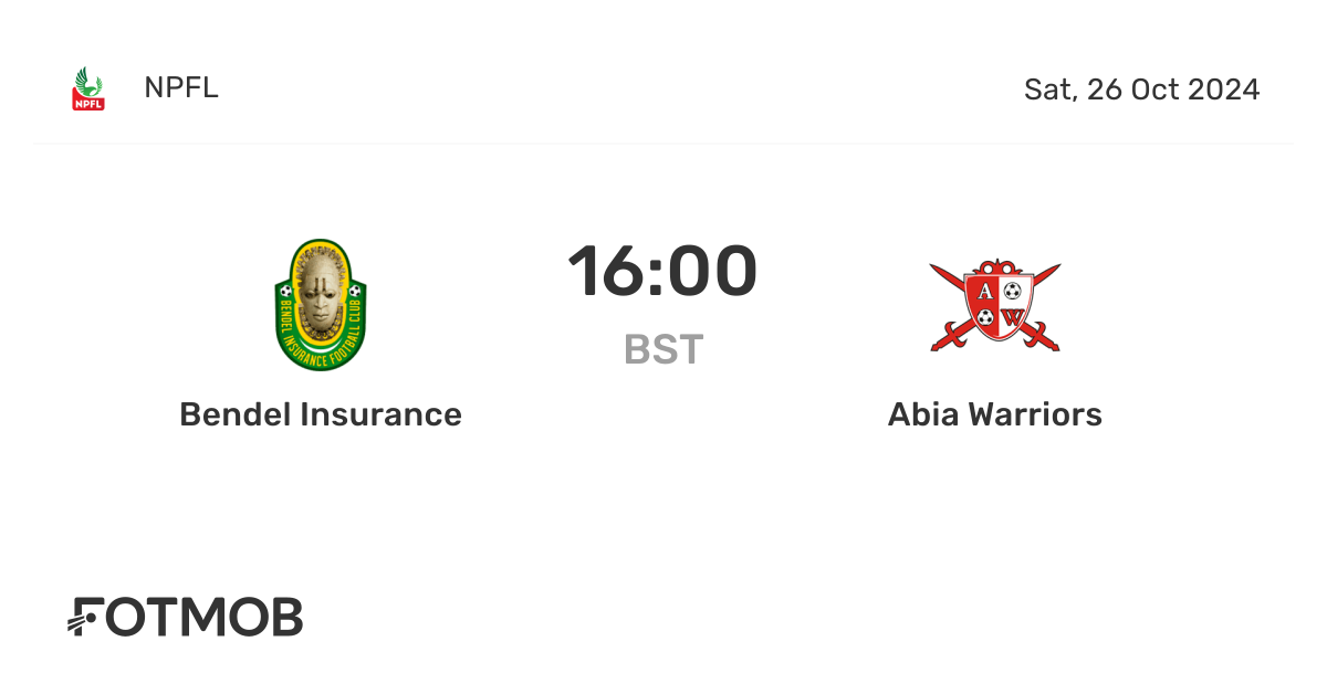 Bendel Insurance vs Abia Warriors - live score, predicted lineups and ...