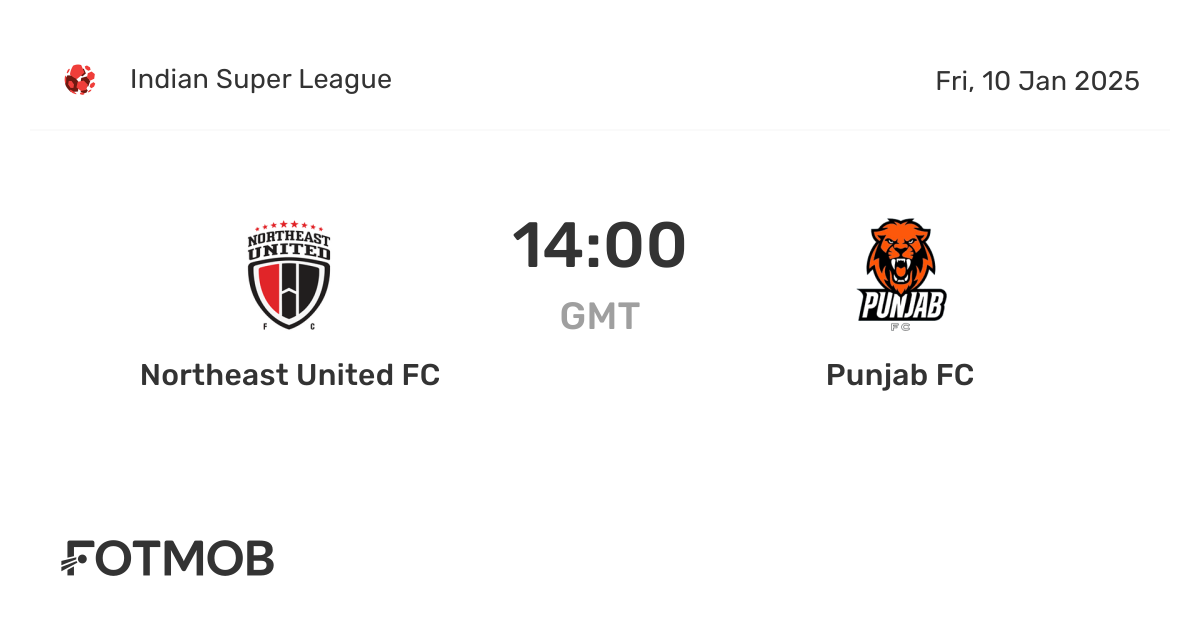 Northeast United FC vs Punjab FC - live score, predicted lineups and H2H stats