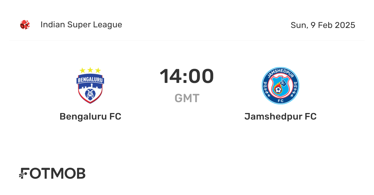 Bengaluru FC vs Jamshedpur FC - live score, predicted lineups and H2H stats