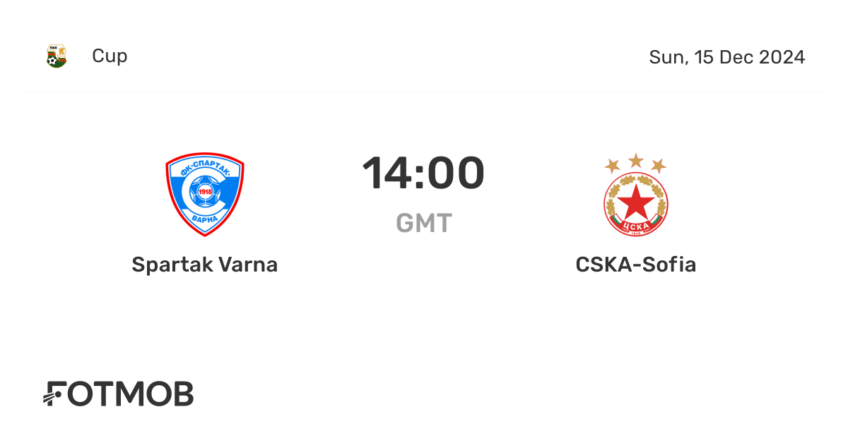Spartak Varna vs CSKA-Sofia - live score, predicted lineups and H2H stats