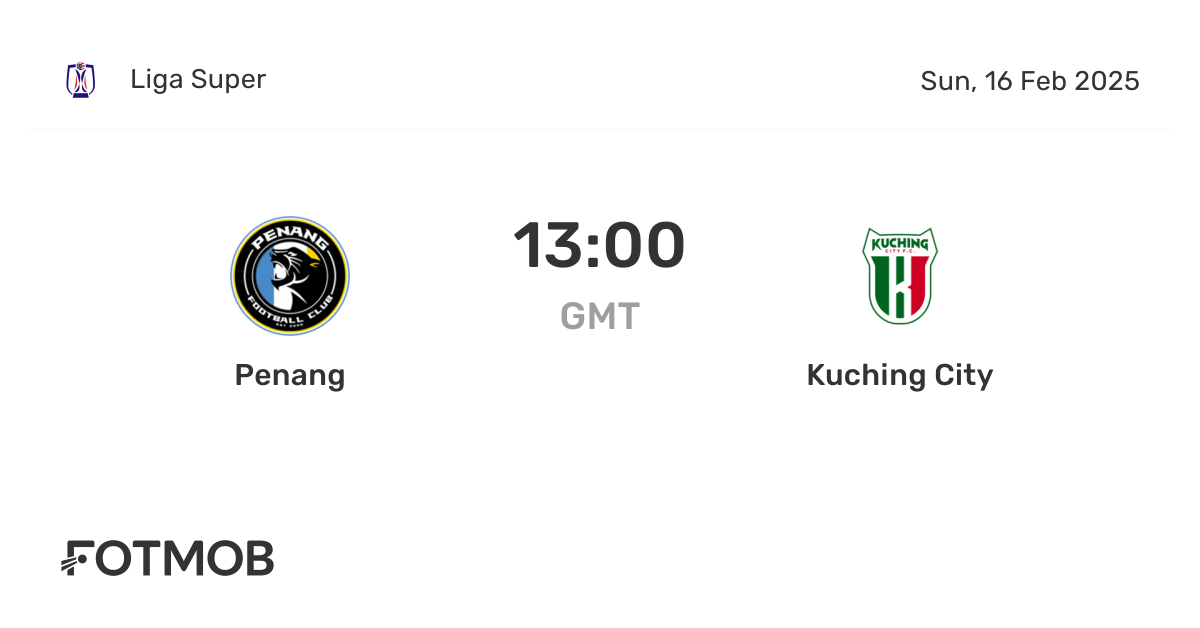 Penang vs Kuching City - live score, predicted lineups and H2H stats