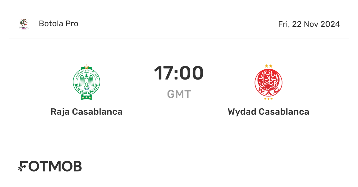 Raja Casablanca vs Wydad Casablanca - live score, predicted lineups and ...