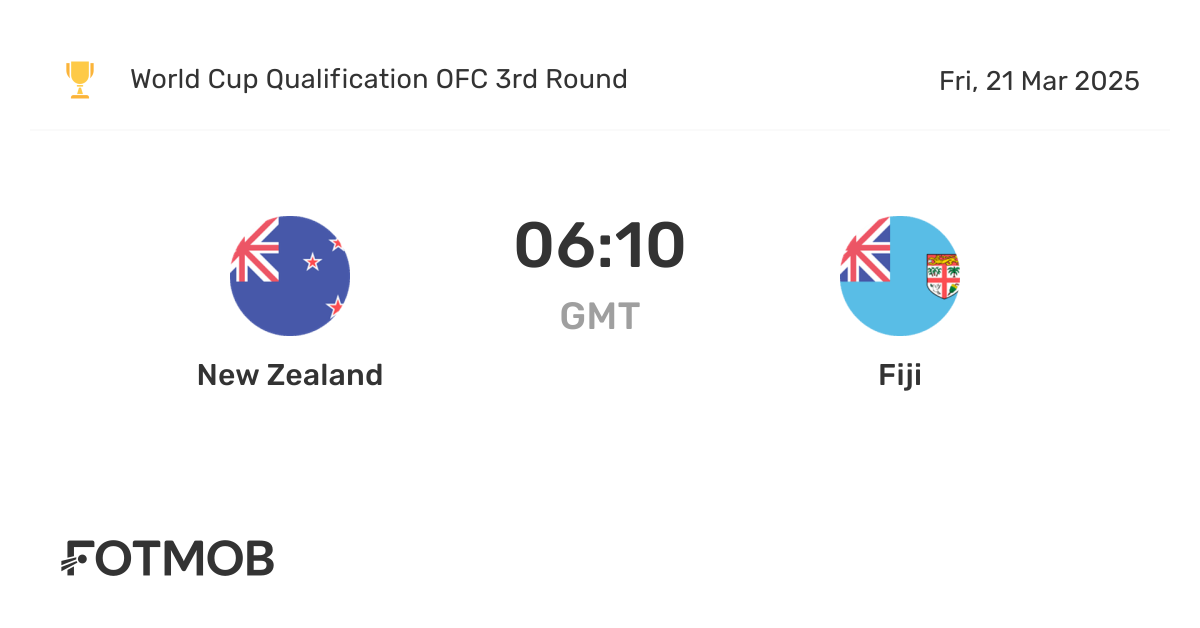 New Zealand vs Fiji - live score, predicted lineups and H2H stats