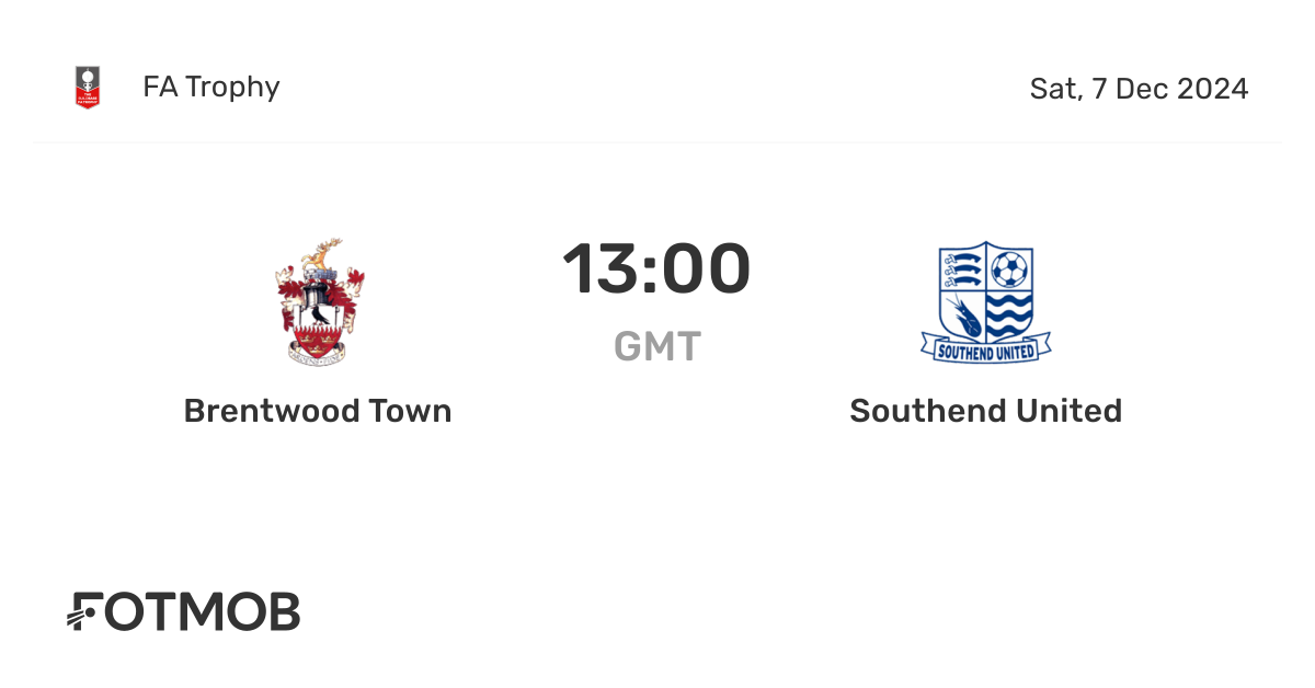 Brentwood Town vs Southend United - live score, predicted lineups and ...