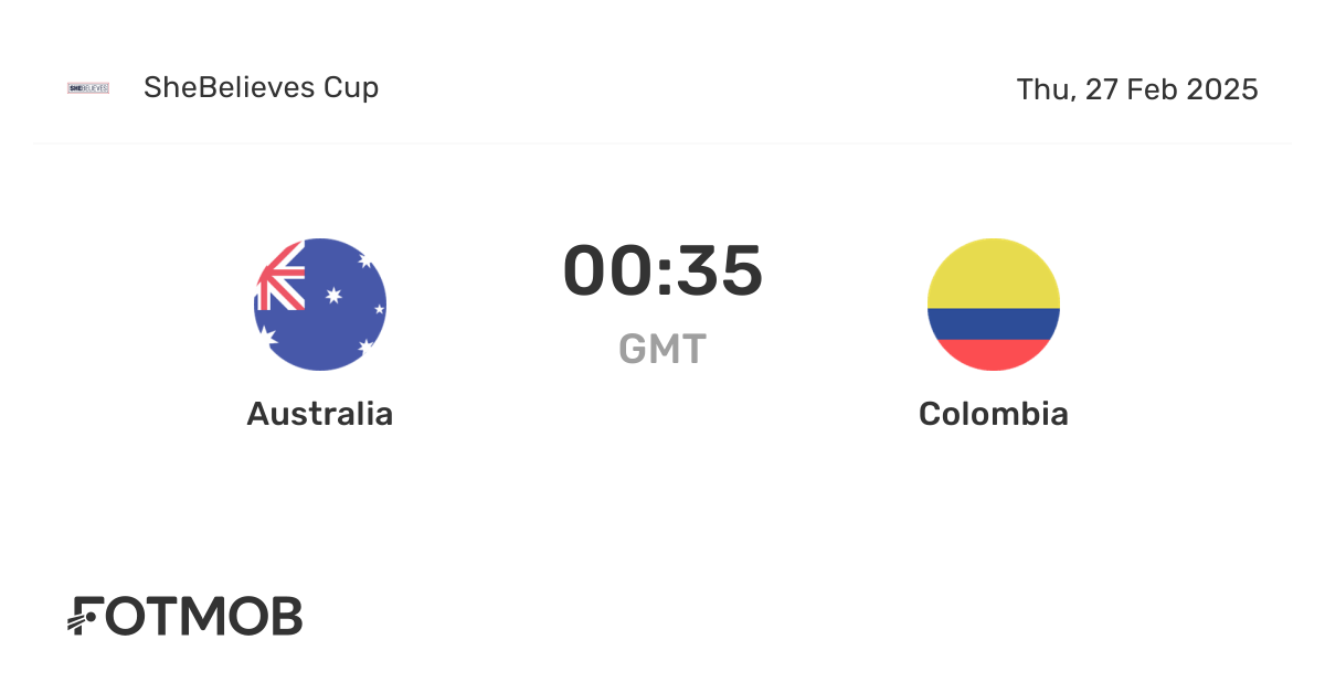 Australia vs Colombia - live score, predicted lineups and H2H stats