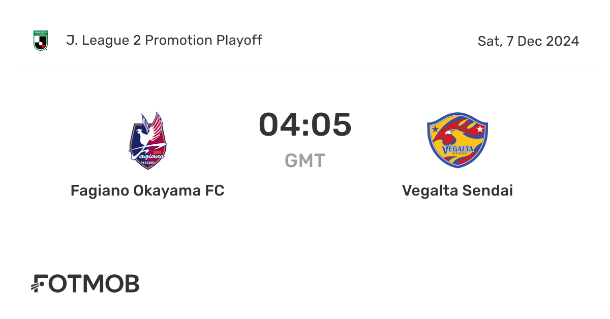 Fagiano Okayama FC vs Vegalta Sendai - live score, predicted lineups ...