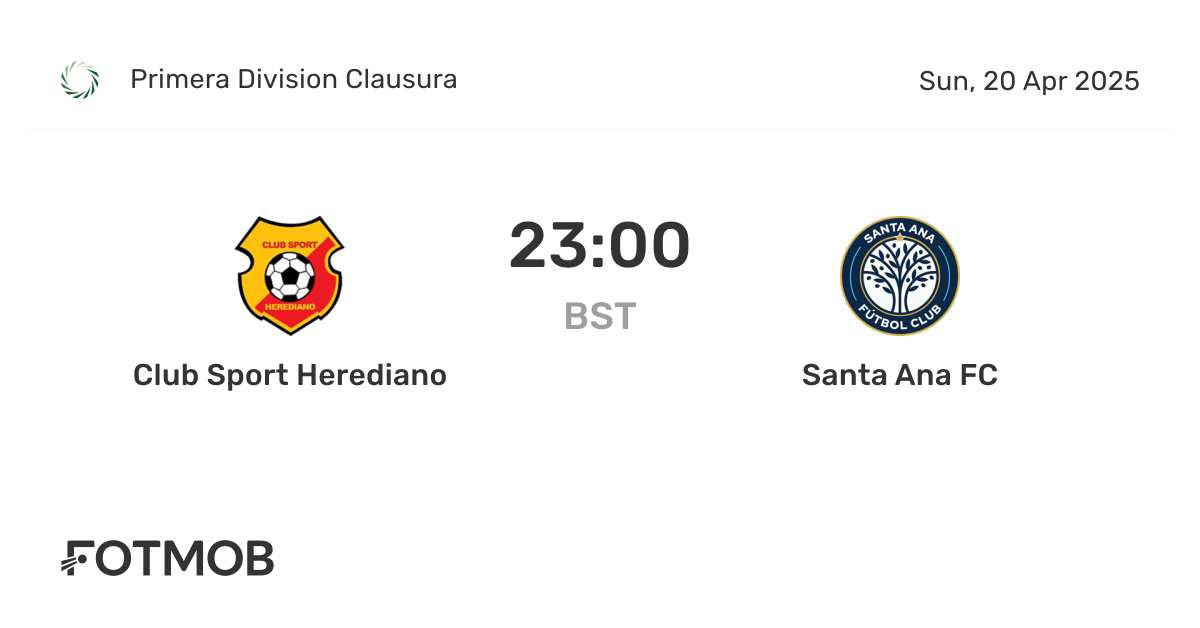 Club Sport Herediano vs Santa Ana FC - marcador en vivo, alineaciones ...
