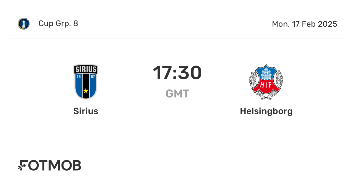 Sirius vs Helsingborg - live score, predicted lineups and H2H stats