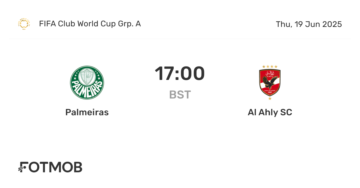 Palmeiras vs Al Ahly SC - live score, predicted lineups and H2H stats