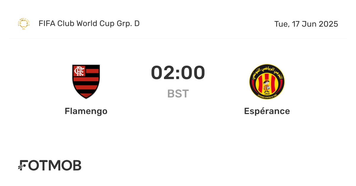 Flamengo vs Espérance - live score, predicted lineups and H2H stats