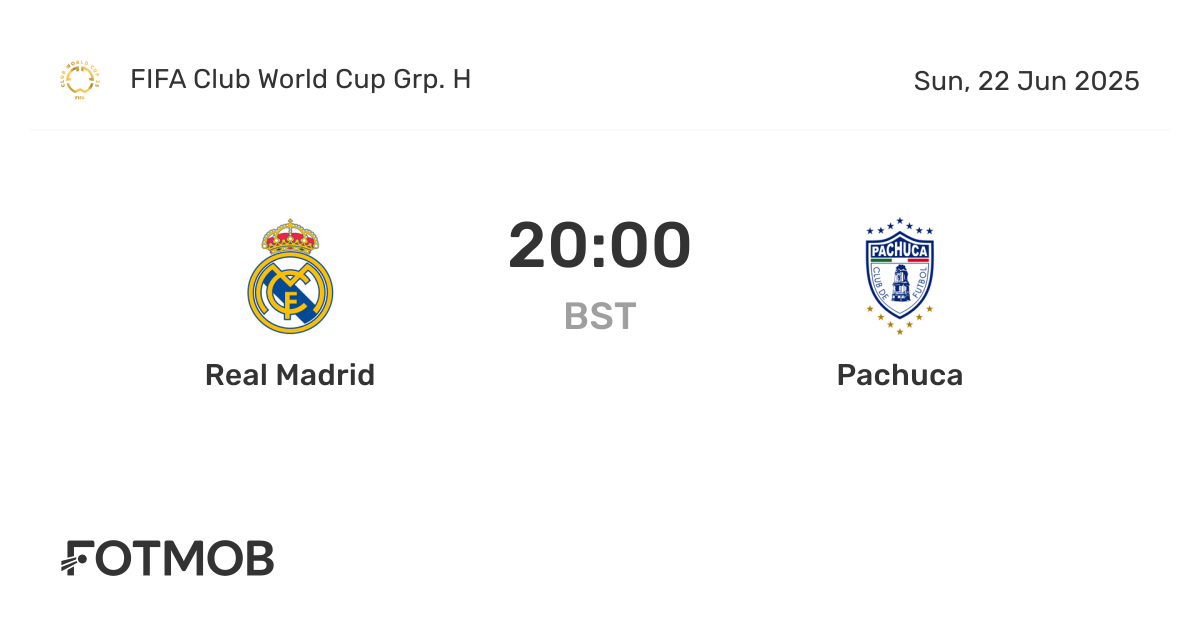 Real Madrid vs Pachuca - live score, predicted lineups and H2H stats