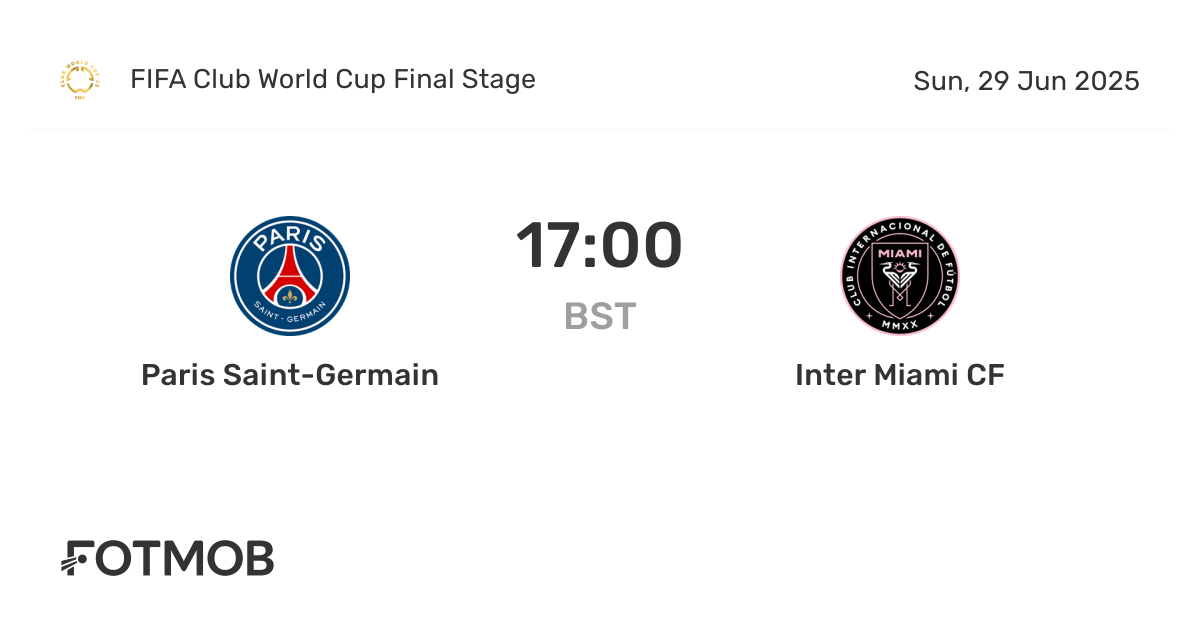 Paris Saint-Germain vs Inter Miami CF - live score, predicted lineups ...