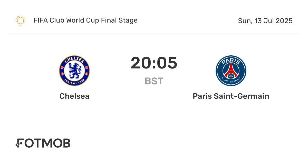 Chelsea vs Paris Saint-Germain - live score, predicted lineups and H2H stats