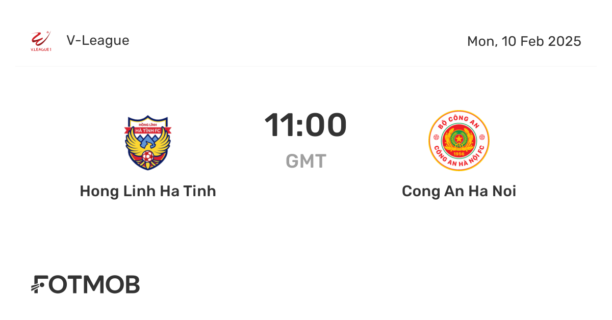 Hong Linh Ha Tinh vs Cong An Ha Noi - tỷ số trực tiếp, đội hình dự kiến và thống kê H2H