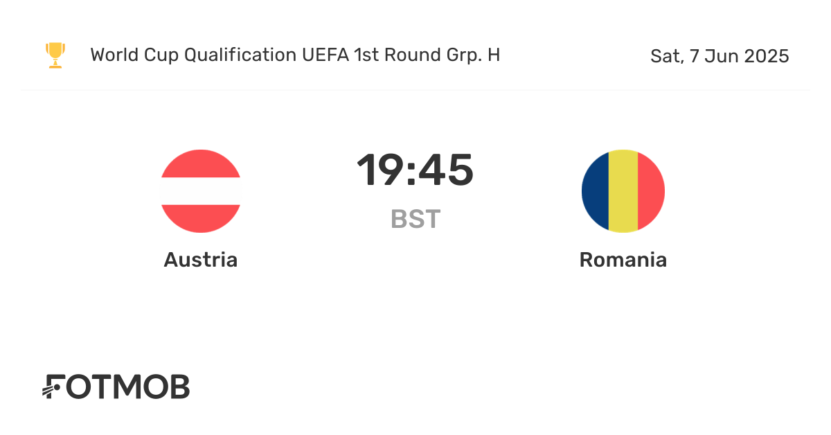 Austria vs Romania - live score, predicted lineups and H2H stats